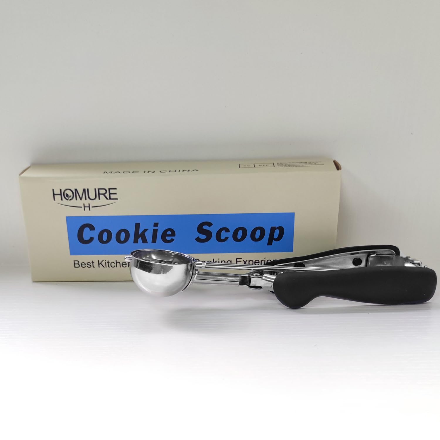 HOMURE H Cookie Scoop 2 Tablespoon, Size #40 Cookie Dough Scoop, 2 Tbsp/ 30 ml/ 1 oz Cookie Scoop for Baking, Spring-Loaded Scoop, 18/8 Stainless Steel, Comfortable Grip