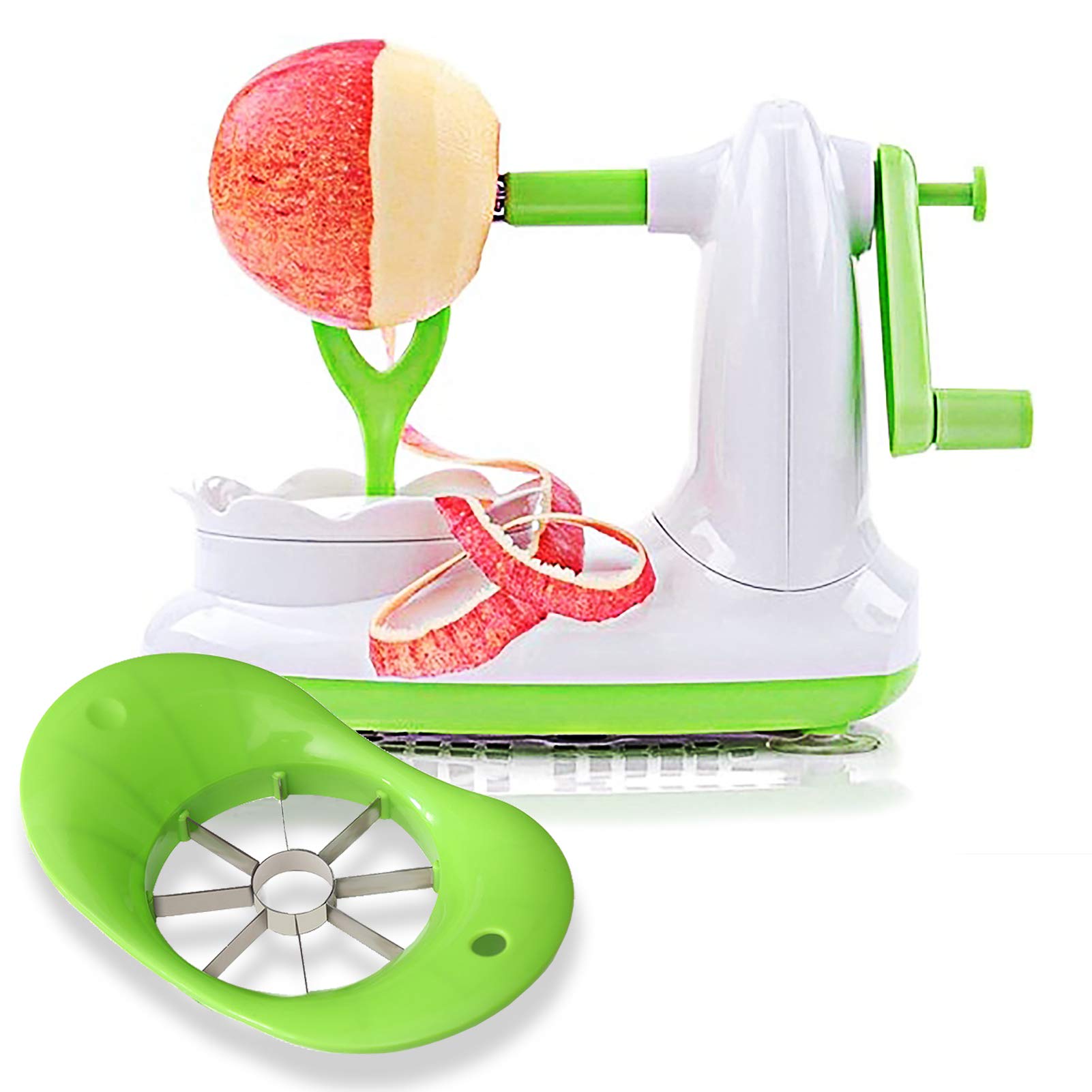 Apple Peeler, Pear Peeler with 8 Wedges Apple Slicer and Corer, Stainless Steel Blades Apple Cutter