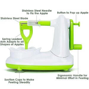 Apple Peeler, Pear Peeler with 8 Wedges Apple Slicer and Corer, Stainless Steel Blades Apple Cutter