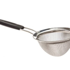 LiveFresh Fine Mesh Stainless Steel Mini Tea Strainer with Non Slip Handle - 3 inch - Ideal Size for Straining Teas and Cocktails or Sifting Flour, Sugar, Spices, and Herbs