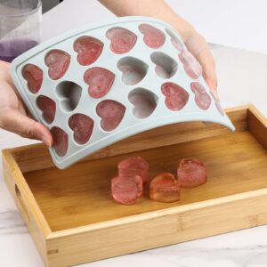 Heart Shaped Ice Cube Trays with Lid, Silicone Heart Mold, Easy Release Ice Trays, 21-Cavity Heart Molds for Ice Cubes, Gelatine, Chocolate, Baking and Candy