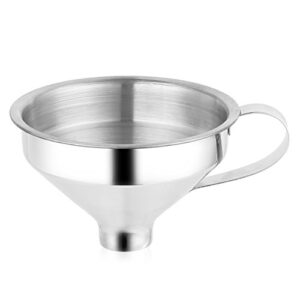 aozita 18/8 stainless steel spice funnel with handle for spice jars - professional grade kitchen tools