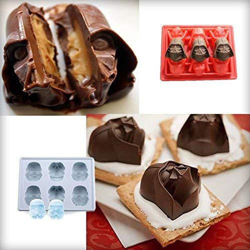 Set of Best10 Star Wars Silicone Ice Trays/Chocolate Molds: Stormtrooper, Darth Vader, X-Wing Fighter, Millennium Falcon, R2-D2, Han Solo, Boba Fett, and Death Star