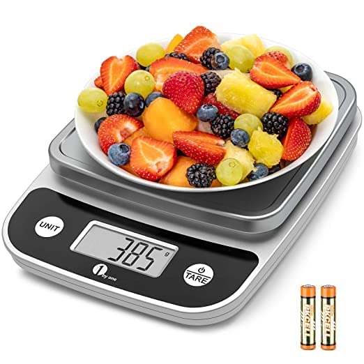 SIMPLETASTE Digital Kitchen Scale Multifunction Food Scale with LCD Display and Tare Function for Cooking, Baking (Batteries Included)