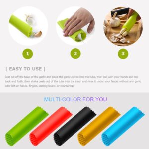 Garlic Peeler Silicone Garlic Skin Remover Roller Garlic Tube Rollers Skin Remover, Garlic Roller Peeling Tube Tool for Useful Kitchen Tools (Green)