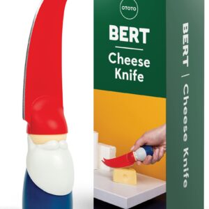 OTOTO Bert Cheese Knife, Gnome-Themed Multifunctional Knife for Cheese, Fruits, and Veggies, Cute Kitchen Accessories, BPA-Free Kitchen Gadget, Funny Kitchen Gadgets, Gnomes Gifts for Women