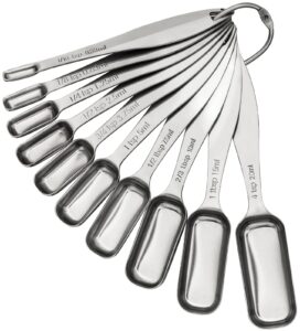 catoomuu measuring spoons set of 10, heavy duty stainless steel metal teaspoons tablespoons, for dry or liquid