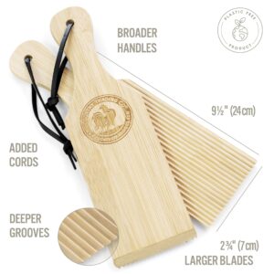 Gnocchi Boards and Wooden Butter Paddles to Easily Create Authentic Homemade Pasta and Butter Without Sticking - Set of 2 Makers - 9.5 inches