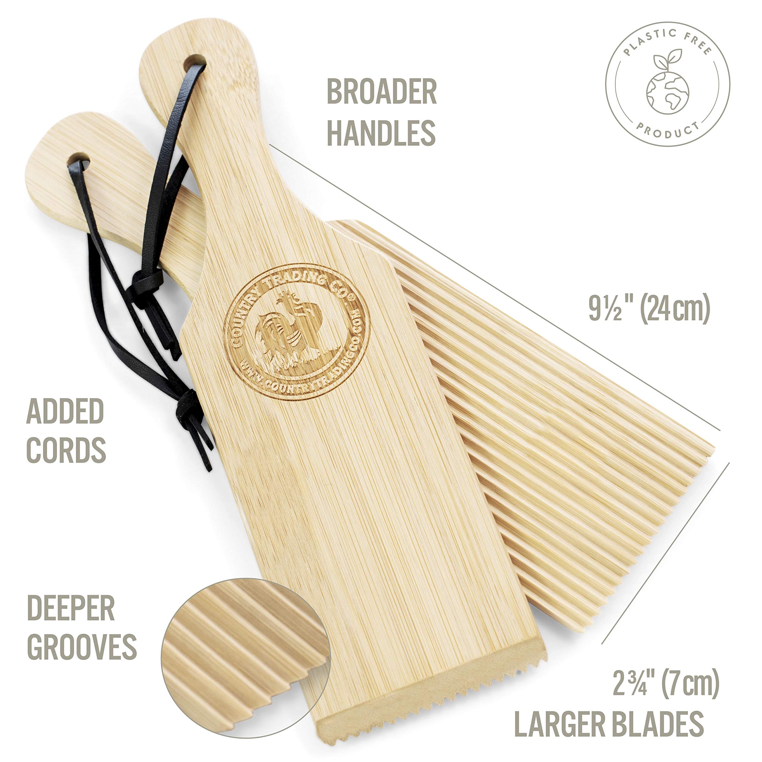 Gnocchi Boards and Wooden Butter Paddles to Easily Create Authentic Homemade Pasta and Butter Without Sticking - Set of 2 Makers - 9.5 inches