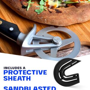 DALSTRONG Pizza Wheel - The Orbit Razor Pizza Wheel & Cutter - High-Carbon Heavy-Duty Stainless Steel - G10 Handle - Razor Sharp - Thumb Guard Protection & Blade Cover