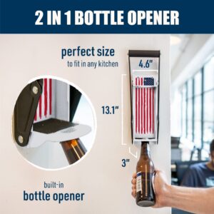 Mckay 16oz Metal Can Crusher, Heavy-Duty Wall-Mounted Smasher for Aluminum Seltzer, Soda, Beer Cans and Bottles for Recycling, Gadgets for Home (American Flag)