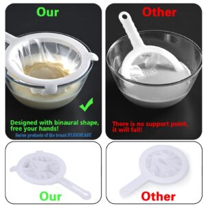 Kitchen Ultra-Fine Nylon Mesh Strainer Food Yogurt Mesh Sieve Plastic Mesh Colander with ​Handle Mini Brine Shrimp Separation Net for Filtering Juice Juice Milk Honey (80Mesh)