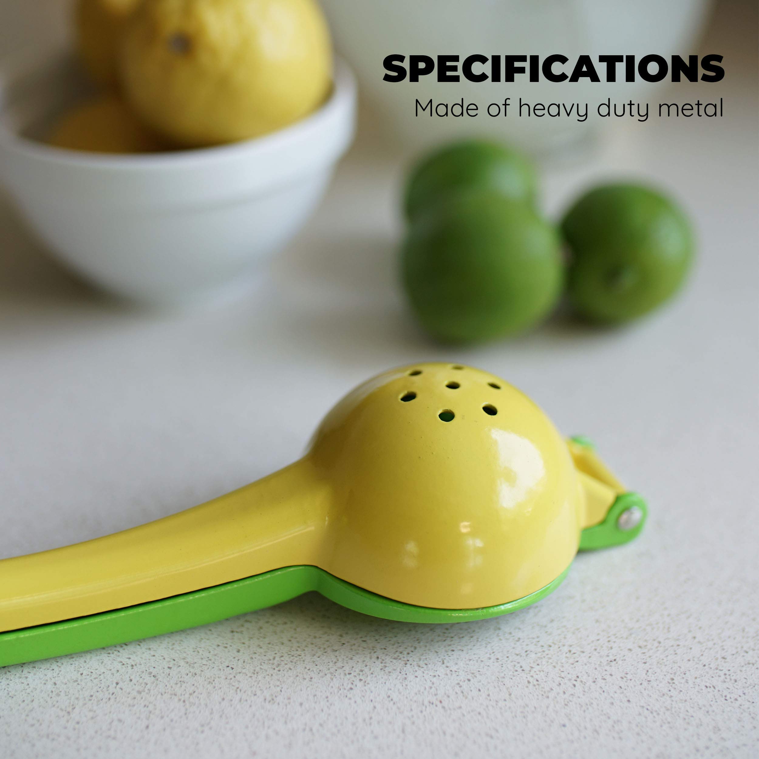 Culinary Elements Metal Lemon and Lime Squeezer: Manual Press, Easy to Use Citrus Juicer, Dishwasher Safe 1 pack