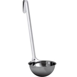 super sturdy, ergonomic 8 oz. soup ladle 1 pk. stainless steel ladles with long handles. best kitchen accessories for stirring, portioning and serving soups, chili and stew in restaurants and at home