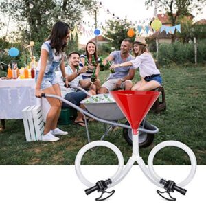 Farielyn-X Beer Bong Funnel with Valve - Newest Valve Design Extra Long 2.5 feet (30 inch) Kink Free Tube & Leakproof Easy Valve Premium Funnel for Beer Drinking Games, College Parties(Double Header)