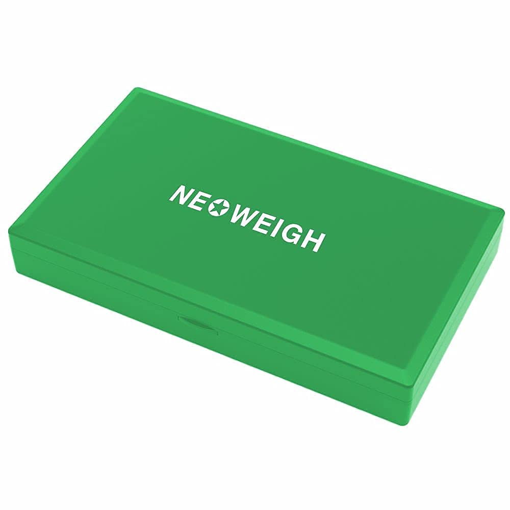 NEOWEIGH Reloading Scale, Powder Scale for Reloading, 1500 grains x 0.1 gn, Digital Powder Scale, Arrow Scale, Archery Scale, 100g by 0.01g, Metal Pan, Powder Scoop,50g Cal Weight (Batteries Included)