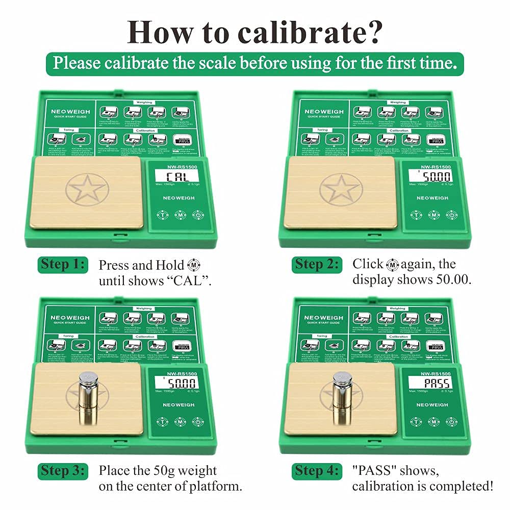 NEOWEIGH Reloading Scale, Powder Scale for Reloading, 1500 grains x 0.1 gn, Digital Powder Scale, Arrow Scale, Archery Scale, 100g by 0.01g, Metal Pan, Powder Scoop,50g Cal Weight (Batteries Included)