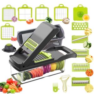 alrens vegetable chopper mandoline slicer pro 15 in 1 vegetable slicer cutter with multi blade onion chopper for potato tomato cucumber carrot