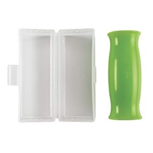 oxo good grips silicone garlic peeler with stay-clean storage case,clear,1ea