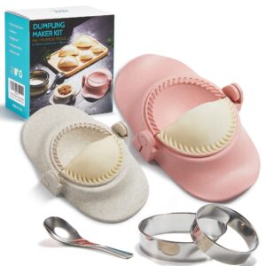 mumsung empanadas press maker, dumpling maker mold set with dough cutter, dumpling mold set (l/4"+m/3")