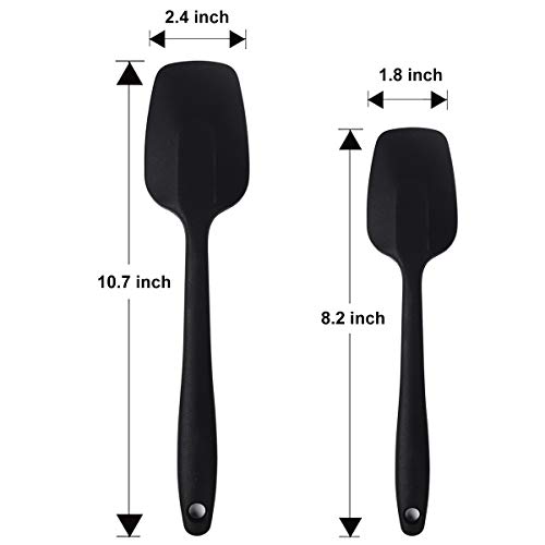 Silicone Spatulas, 8.2 inch Small Rubber Spoon Spatula Heat Resistant Seamless One Piece Design Non-Stick Spoonula Flexible Scrapers Baking Mixing Tool (6 Pcs)