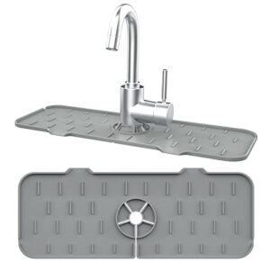 kitchen sink splash guard, silicone faucet handle drip catcher tray mat, sink draining pad behind faucet, faucet absorbent mat, rying mat for kitchen counter & bathroom kitchen sink splash guard