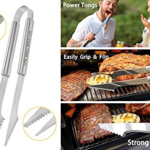 Birthday Gifts for Dad, Cool Bbq Grill Gift for Men Christmas Retirement Congratulations Get Well Soon, Unique Dad Gift from Daughter Son Kids, Gift for Men Stainless Steel Metal Tool Heavy Duty Set 4