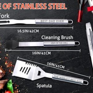 Birthday Gifts for Dad, Cool Bbq Grill Gift for Men Christmas Retirement Congratulations Get Well Soon, Unique Dad Gift from Daughter Son Kids, Gift for Men Stainless Steel Metal Tool Heavy Duty Set 4