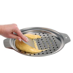 hicook stainless steel spaetzle maker lid with scraper traditional german egg noodle maker pan pot spaghetti strainer