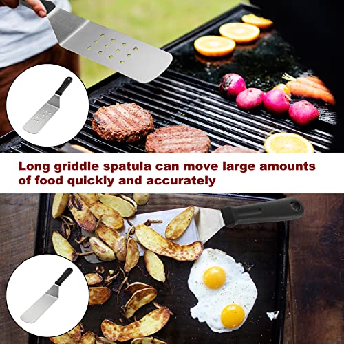 Romanticist 14Pcs Griddle Accessories Kit Flat top Griddle Tools Professional Heavy Duty Grill Spatula Accessories Set, Griddle Cleaning Kit Carry Bag for Outdoor Barbecue and Teppanyaki