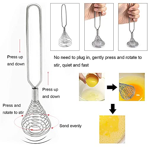 Stainless Steel Spring Coil Whisk Wire Whip Cream Egg Beater Gravy Cream Hand Mixer Kitchen Tool Accessories For Mixing, Blending, Beating, Stirring, Cooking