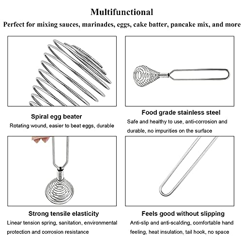 Stainless Steel Spring Coil Whisk Wire Whip Cream Egg Beater Gravy Cream Hand Mixer Kitchen Tool Accessories For Mixing, Blending, Beating, Stirring, Cooking