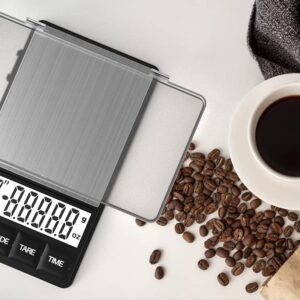 MAXUS Espresso Scale with Timer 1000g/0.1g Drip Coffee Scale, Small and Handy Barista Scale, Brew Drip Tray Coffee Scale, Backlit LCD for Fast and Accurate Reading, Convenient Digital Pocket Scale