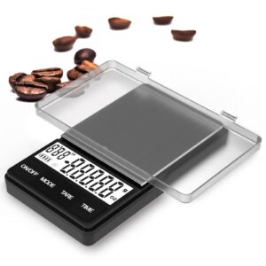 MAXUS Espresso Scale with Timer 1000g/0.1g Drip Coffee Scale, Small and Handy Barista Scale, Brew Drip Tray Coffee Scale, Backlit LCD for Fast and Accurate Reading, Convenient Digital Pocket Scale