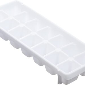 Arrow Home Products Plastic Ice Cube Trays for Freezer, 3 Pack - Made in the USA, BPA Free Plastic - 14 Classic-Size Ice Cubes Per Tray with Easy-Release Design - Stackable, Dishwasher Safe – White