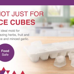 Arrow Home Products Plastic Ice Cube Trays for Freezer, 3 Pack - Made in the USA, BPA Free Plastic - 14 Classic-Size Ice Cubes Per Tray with Easy-Release Design - Stackable, Dishwasher Safe – White