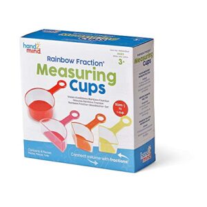 hand2mind Rainbow Fraction Measuring Cups, Fraction Manipulatives, Kids Measuring Cups, Baking Supplies For Kids, Visual Measuring Cups, Unit Fraction, For Kids Kitchen, Montessori Kitchen (Set of 4)