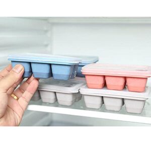 Ice Cube Trays for Freezer 3 Pack - Mini Ice Cube Trays with Lid & Easy-Release Silicone Bottom, Stackable Small Ice Cube Molds