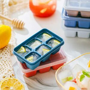 Ice Cube Trays for Freezer 3 Pack - Mini Ice Cube Trays with Lid & Easy-Release Silicone Bottom, Stackable Small Ice Cube Molds