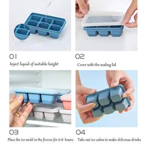 Ice Cube Trays for Freezer 3 Pack - Mini Ice Cube Trays with Lid & Easy-Release Silicone Bottom, Stackable Small Ice Cube Molds