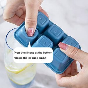 Ice Cube Trays for Freezer 3 Pack - Mini Ice Cube Trays with Lid & Easy-Release Silicone Bottom, Stackable Small Ice Cube Molds