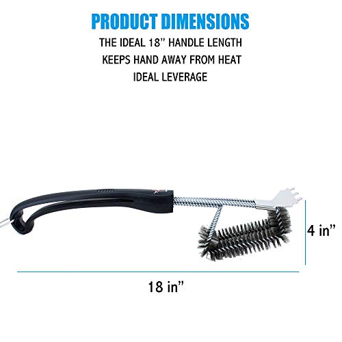 Kona Speed/Scraper Grill Brush and Scraper - Compatible with Weber and Other Brands Flat & Round Grill Grates - BBQ Cleaner for Gas Grills, Stainless Steel Cast Iron Grates - New Flex Grip Handle