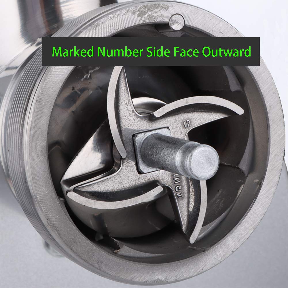 2 Pack #12 Meat Grinder Blade Stainless Steel Knife Cutter Replacement for Grinders, Please check the size and shape