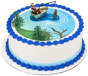 decopac fisherman with action fish decoset cake decoration, 3 piece set, (16334)