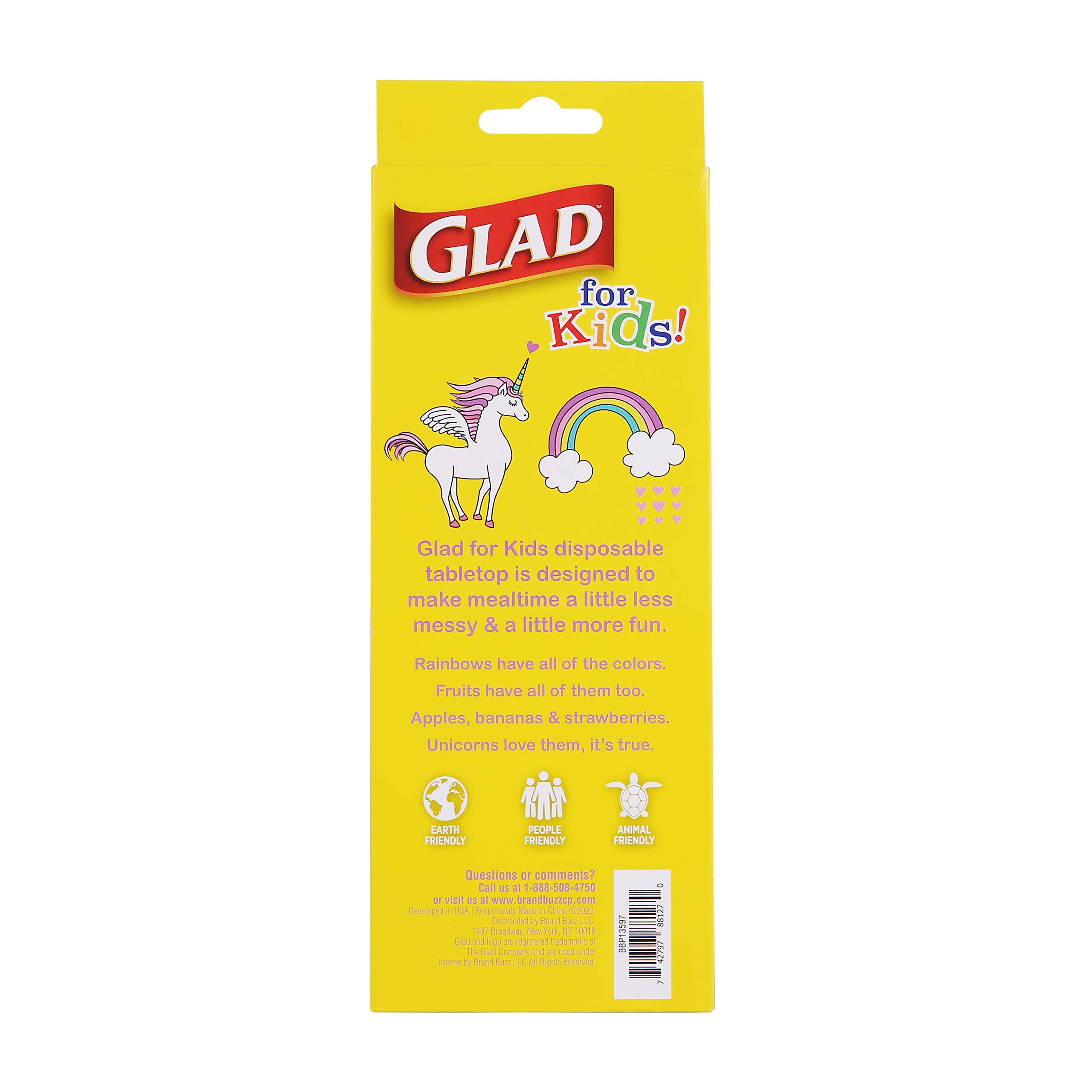 GLAD for Kids Paper Straws | Unicorn Paper Straws With Fun and Adorable Design for Kids | 50 Count Disposable Paper Straws for Drinking | Drinking Straws for Kids