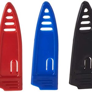 Mercer Culinary Non-Stick Paring Knives with ABS Sheaths, 4 Inch, Red/Blue/Black, 3 Pack