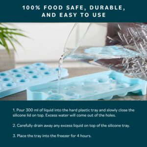 51-pcs Ice Tray - Ice Cube Trays for Freezer Set Of 3 Shapes with Lock Box - Ice Trays for Freezer, Silicone Ice Cube Tray, Silicone Ice Cube Molds, Round Ice Cube Mold, Ice Cube Molds For Cocktails