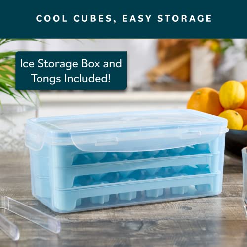 51-pcs Ice Tray - Ice Cube Trays for Freezer Set Of 3 Shapes with Lock Box - Ice Trays for Freezer, Silicone Ice Cube Tray, Silicone Ice Cube Molds, Round Ice Cube Mold, Ice Cube Molds For Cocktails