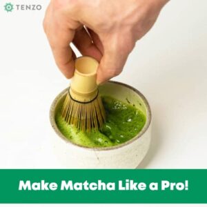 Tenzo Bamboo Whisk for Ceremonial Grade Matcha Green Tea - Authentic Traditional Japanese Made 100 Prong Bamboo Whisk