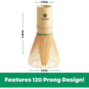 Tenzo Bamboo Whisk for Ceremonial Grade Matcha Green Tea - Authentic Traditional Japanese Made 100 Prong Bamboo Whisk